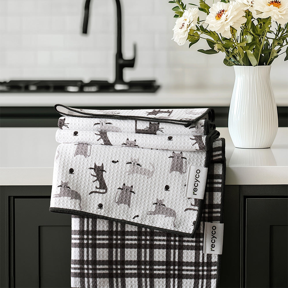 Shadow Meow Waffle Kitchen Towel - 2 Pack – Recyco Living LLC